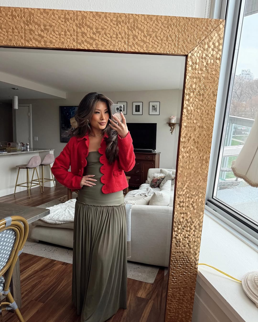 Olive Mesh Drop Waist Bandeau Maxi Dress | Rare London